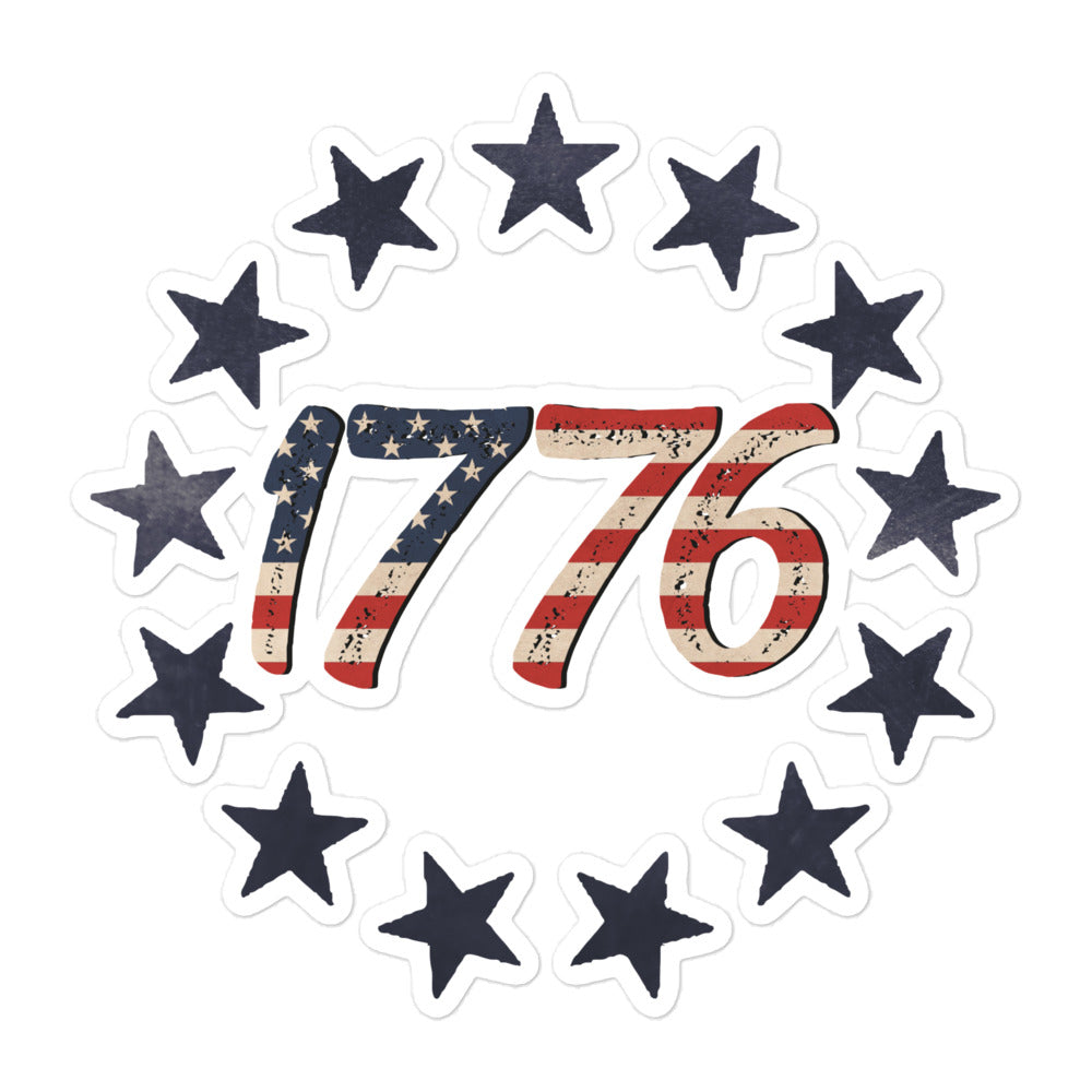 Red White and Blue 1776 Sticker – The Patriotic Apparel Company